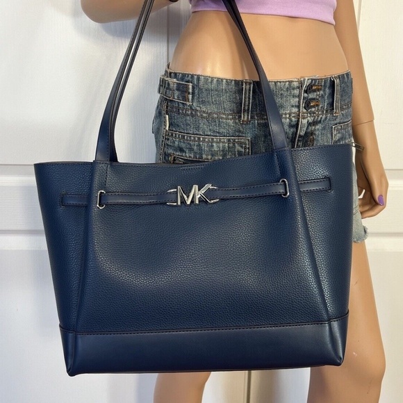 Michael Kors | Bags | Michael Kors Reed Large Mk Leather Belted Tote ...